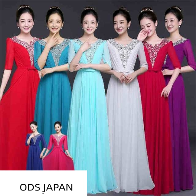 イブニングドレス カラオケドレス パーティードレス ワンピース スパンコール衣装 ミセス 披露宴 舞台衣装 大きいサイズ 半袖