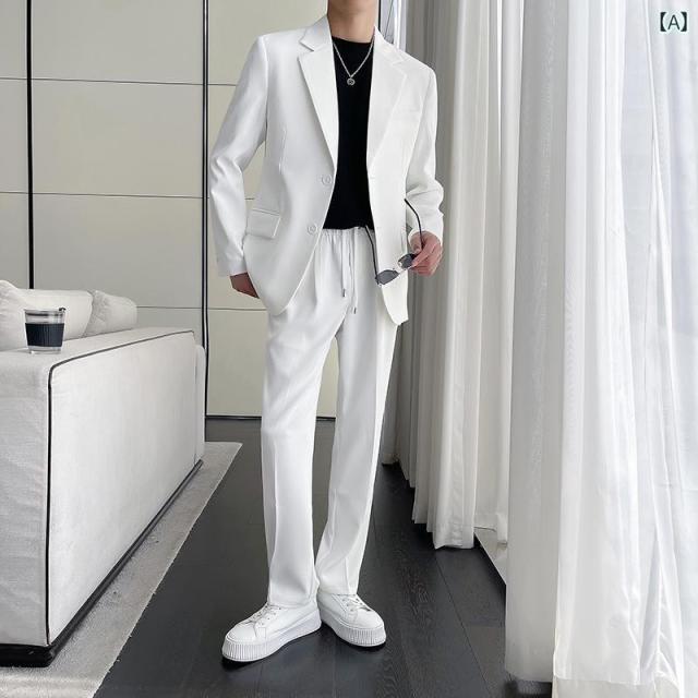 メンズ 軽量 大人 ワイド 白い スーツ ヤッピー ツーピースメンズファッション その他 高級感