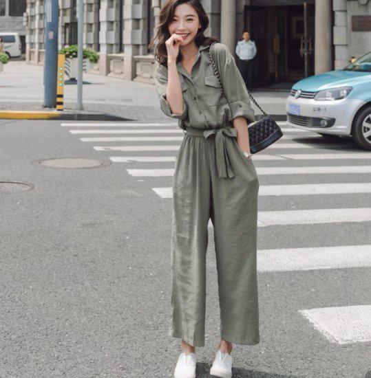 シャツワンピース レディース オールインワン コンビネゾン 大きいサイズ ジャンプスーツ 半袖 ワイドサロペット シンプル ワイドパンツ リラックス カジュアル きれいめ ロング丈