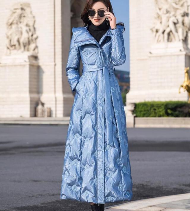 超ロングダウンコート 90％ダウン 軽い 暖かい レディース アウター フード付き ダウンコート 秋 冬 防寒 厚手 長袖 アウター 着痩せ 暖かい