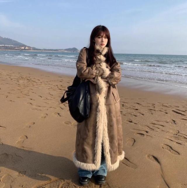 超ロングコートフェイクムートンコート ムートンコート もこもこファー