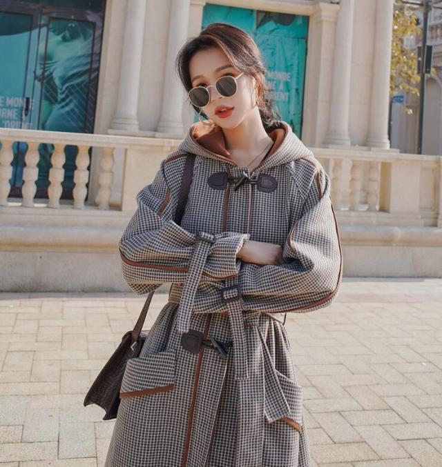 超ロングコート レディース チェスターコートトレンチ コート チェック柄フード付きマキシ丈 チェスターコート ガウンコート ロング 大きいサイズ 超ロングコート レディース チェスターコートフード付きチェック柄