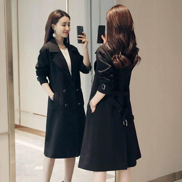 アウター コート ジャケット 上着 ミディアム丈 袖あり 長袖 襟付き 前開き ポケット ウエストベルト 細身 かわいい 大人可愛い きれいめ シンプル カジュアル 上品 おしゃれ お洒落 大人