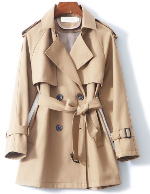 レディース コート トレンチ ショート 長袖 襟付き スマート ベルト ウエストマーク ポケット 異国風 切り替えデザイン 大人可愛い きれいめ シンプル カジュアル おしゃれ かっこいい クー 上品