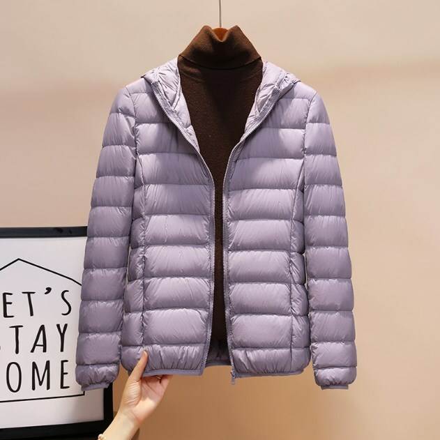 アウター ジャケット ダウン 長袖 もこもこ 前開き ボタン 可愛い きれいめ シンプル 大人 上品 おしゃれ かっこいい こなれ感 個性的 主役級 存在感 秋 冬 30代 フード付き ハイネ 20代