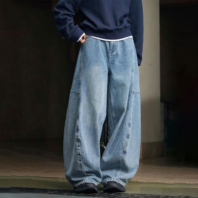 デニム ワイドパンツ レディース ハイウエスト ジーンズ デニムパンツ カジュアル ゆったり ワイドレッグ ワイドデニム ストリート 原宿系 青 ブルー 韓国ファッション お洒落