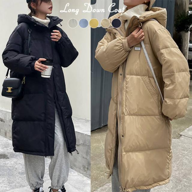 3B6 ロングダウンコート レディース ダウンジャケット アウター ロングコート冬服 フード付き 大きいサイズ 軽量 防寒 体型カバー ダウン フェザー 女性