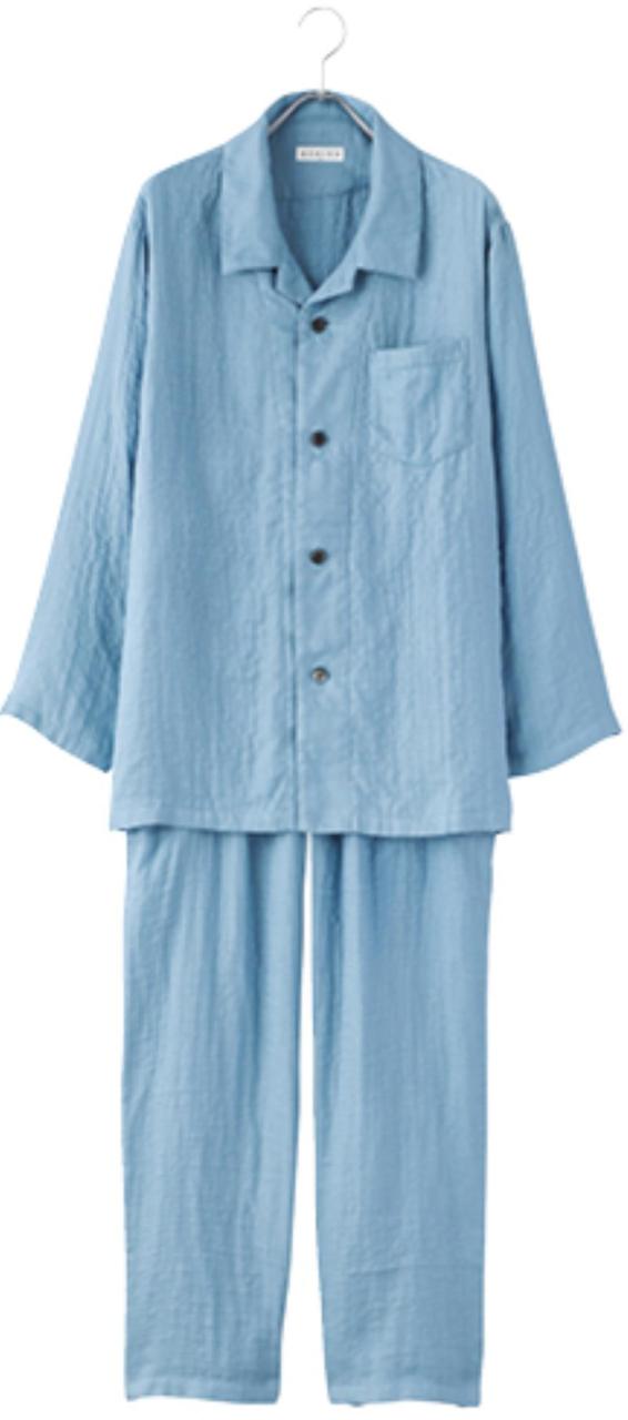 内祝 お返し引出物に UCHINO マシュマロガーゼメンズパジャマ ブルーLA RC20821B/LA