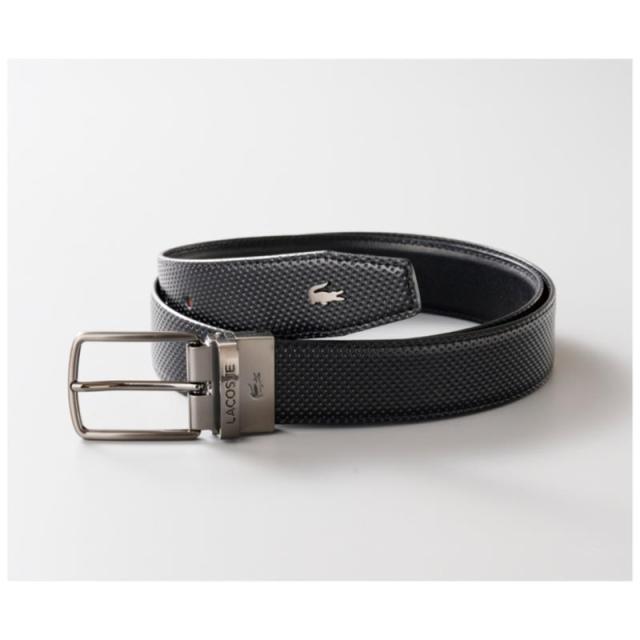 ラコステ リバーシブルベルトf A/ﾌﾞﾗｯｸ LB80090