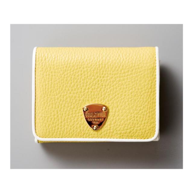 ゴールドファイル LINES 二つ折財布（小銭入有）f C/ｲｴﾛｰ×ﾎﾜｲﾄ GP57213