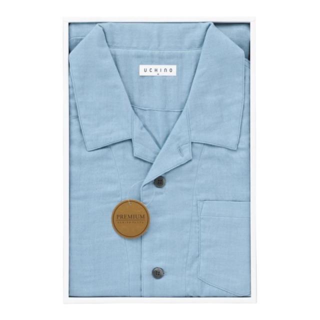 〈UCHINO〉マシュマロガーゼ メンズパジャマ A/ﾌﾞﾙｰLAｻｲｽﾞ RC20821B-LA