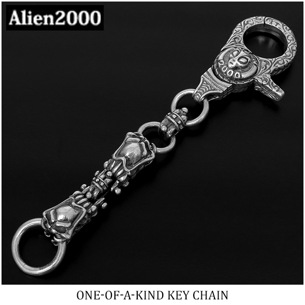 エイリアン 一点物 シルバーキーチェーン Alien2000 キーチェーン キーホルダー キーリング