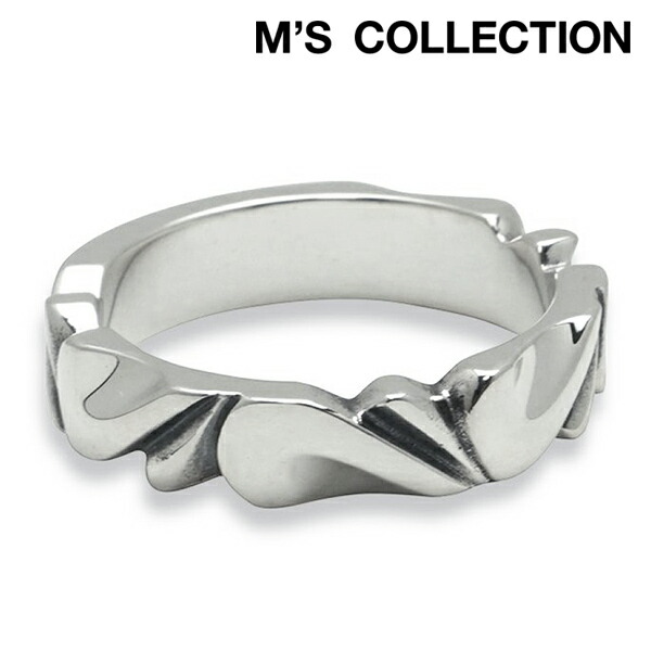 Ms collection エムズコレクション シルバー925 ハート メンズ リング ぺア ジュエリー シンプル 重厚感 プレゼント モード