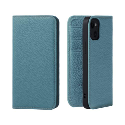 HANATORA iPhone13mini ケース 手帳型 本革 スマホケース スマホ スタンド コードホルダー 付き シュリンクカーフレザー ギフト マグネットなし シアン PH-13Mini-Cyan 父の日ギフト 父の日 ギフト 誕生日 人気商品 お父さん 服 30代 40代 50代 60代 70代