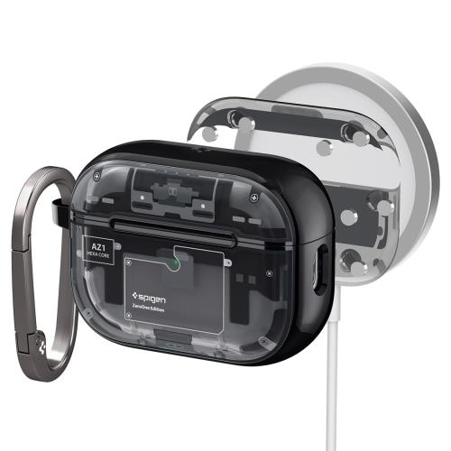 Spigen Airpods Pro 2 ケース MagSafe対応 マグネット搭載 黄変なし 2重構造 米軍MIL規格取得 耐衝撃 すり傷防止 マグセーフ 適用カバー ワイヤレス充電対応 ウルトラハイブリッドマグ ACS05593 (ゼロワン？ブラック)