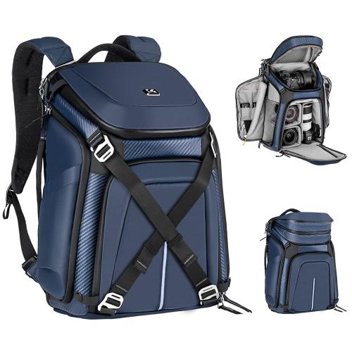 [KF Concept] カメラバッグ リュック バックパック 大容量 25L 三脚 15.6インチPC収納可 ショルダーバッグ 一眼レフカメラ用バッグ 防水 3WAY 多機能 旅行、撮影、登山、アウトドア撮影に最適 ブルー