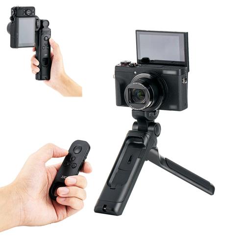 JJC 三脚グリップ ワイヤレスシューティンググリップ Canon HG-100TBR 互換 ワイヤレスリモート 軽量 自撮り棒 ミニ ビデオ三脚グリップ VLOG三脚 キャノン PowerShot V10 EOS R100 R8 R50 R6 Mark II R10 R7 R3 M6 Mark II M50 Rebel T7i SL3 G7X Mark III など カメラ対応