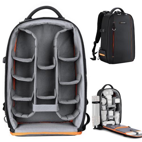 KF Concept カメラバッグ カメラリュック カメラバックパック リュックサック 18L 大容量 おしゃれ 軽量 一眼レフ/14インチpc/三脚収納可 撮影バックパック 撥水加工 トラベル 外出/登山/旅行/アウトドア撮影に適用バックパック