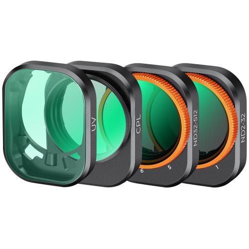 KF Concept DJI Mini 4 Pro用フィルターセット CPL+UV+ND2-ND32+ND32-ND512 レンズ保護 NDフィルター 紫外線カット AGC光学ガラス 高透過率 プロテクトフィルター 減光量調整 減光フィルター 反射除去 28層ナノコーティング 撥水防汚