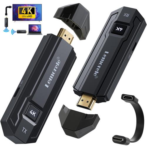 4K ワイヤレス HDMI 無線 ポータブル 小型 送受信機 2.4G5G双頻Wifi 最大解像度 4K30Hz 最大50m 66ms超低遅延無線 8台増設可能 APP/インターネット不要 エクステンダキット hdmiの変換アダプター付き 日本技適認証：「Ｒ210-207059」