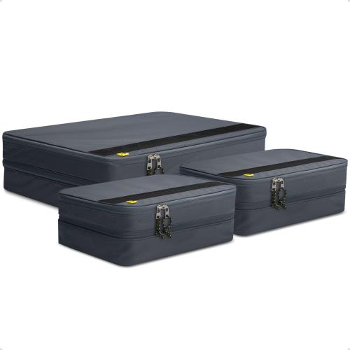 Spigen トラベルポーチ 旅行用圧縮袋 パッキングポーチ スペース節約 大容量収納可能 Sサイズ 2点＋XLサイズ 1点（グロットグレー）