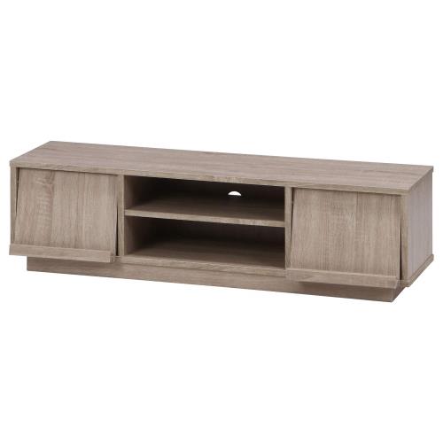 不二貿易 テレビ台 TVラック 32型対応 幅119×奥行38×高さ34cm ホワイトオーク ローボード フラップ扉 キャスター付き 99262