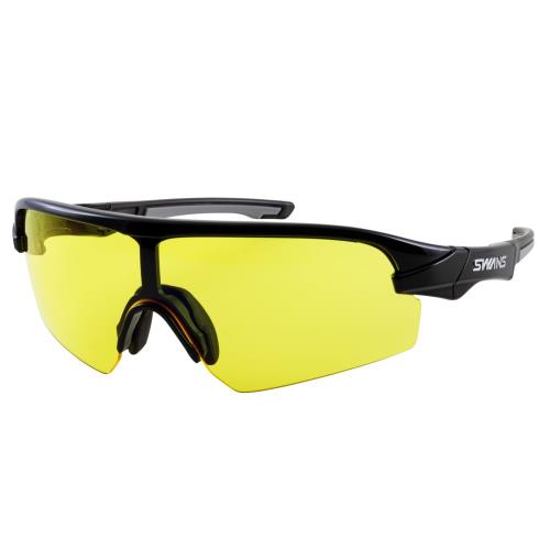SWANS (スワンズ) スポーツサングラス STRIX D.A. ストリックスディーエー AMZ-STX DA-0111 BK 日本製 ノーマルレンズ ブラック/イエロー(両面マルチ)