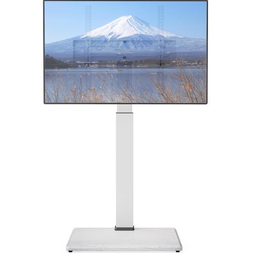 PERLEGEAR テレビスタンド 壁寄せ ハイタイプ 30~60インチ テレビ台 tvスタンド tv stand 耐荷重40kg VESA75x75mm~VESA400x400mm 8段階高さ調整 左右±40度首振り 上下±5度調整 木目調ホワイト