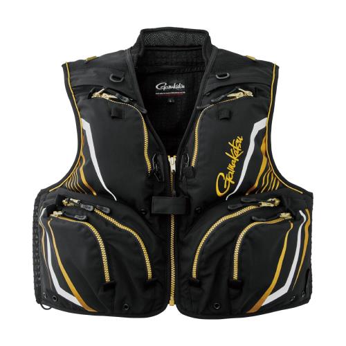 がまかつ(Gamakatsu) ハーフメッシュベスト GM2331 ブラック×ゴールド 3L