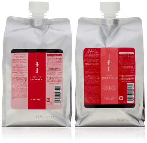 ルベル IAU イオ クレンジング リラックスメント シャンプー 1000ml＆イオ クリーム シルキーリペア トリートメント1000ml 詰め替え セット