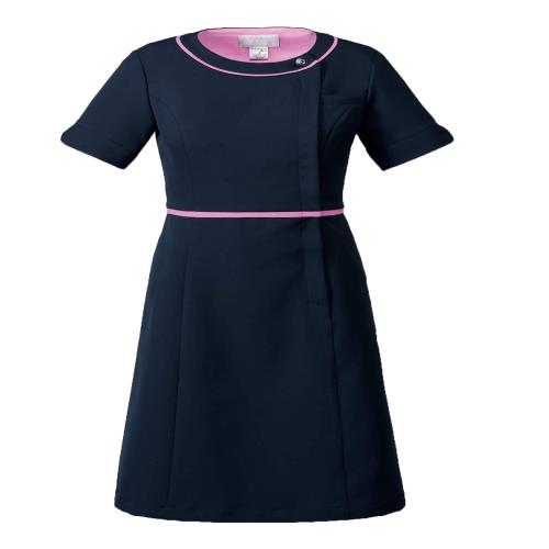 [フォーク] スクラブ ワンピース 医療白衣 吸汗速乾性 介護 看護 ナース 病院ワ9 3019SC レディース ダークネイビー LL (日本サイズLL相当)