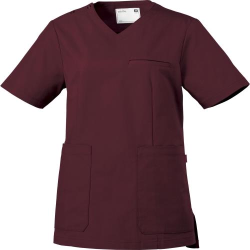 [ユナイト] 女性用医療スクラブ 医療 スクラブ 女性 動きやすい 抗菌 ストレッチ S~3L 全5色 メディカル 介護 看護師 制服 UN0070 C-29 ワイン
