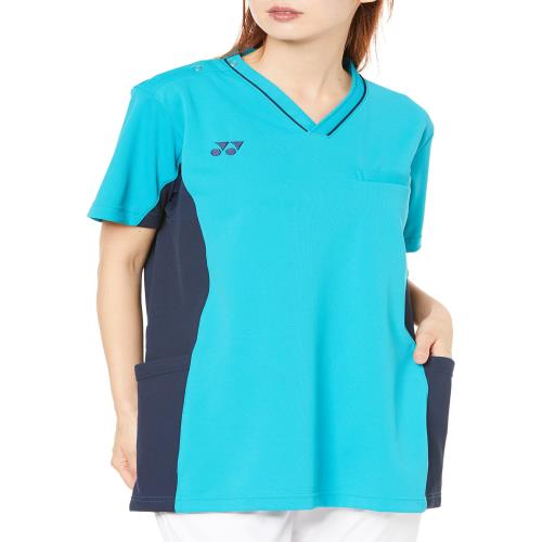 [ヨネックス] キラク 医療・介護用 汗を吸ってすぐ乾いて軽い！ ストレッチ素材でよく伸びる カラー豊富 細見えスクラブ CY800 46ピーコックグリーン M