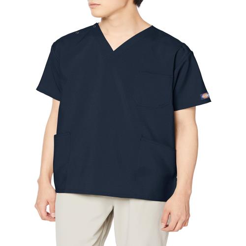 [ディッキーズ] メンズ 男性用 白衣 スクラブ 医療 デニムワストレッチワ7 7072SC S.ネイビー L