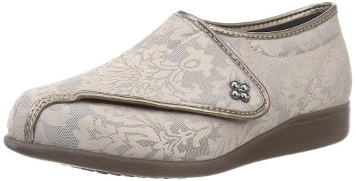 [カイホシュギ] 介護シューズ 軽量 転倒予防 リハビリ 幅広3E KHS L011 レディース グレージュ 24.0 cm