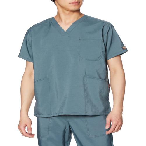 [ディッキーズ] メンズ 男性用 白衣 スクラブ 医療 デニムワストレッチワ7 7072SC スレートブルー L