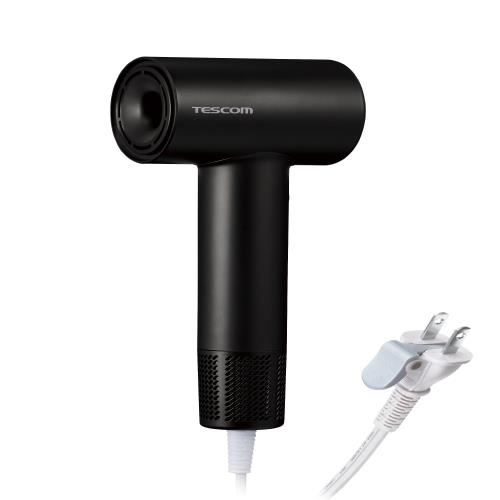 テスコム ヘアドライヤー I字型 マイナスイオン 軽量 コンパクト 冷温風 静音 ラク抜きプラグ ブラック TD760A-K