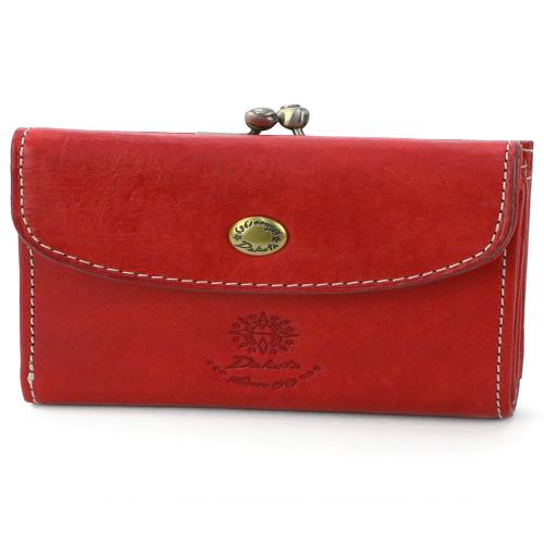 [ダコタ] がま口二つ折り財布 本革 レディース レッド DA-36441-30