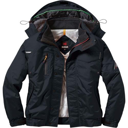 作業服 ユニフォーム 防寒ブルゾン（大型フード付）バートル（BURTLE） 7210 (L, 35 ブラック)