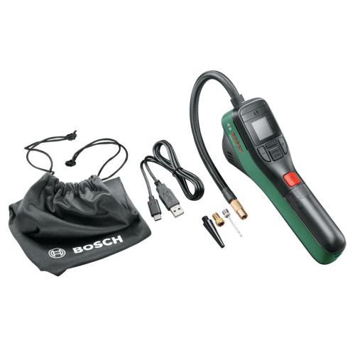 Bosch コードレス エアポンプ 自転車・ボール 電動 空気入れ 最大圧力 150PSI/10.3bar / 圧力オートストップ（自動停止）機能搭載/米式・仏式・英式バルブ対応/充電式 USB-C/LEDライト付 EasyPump