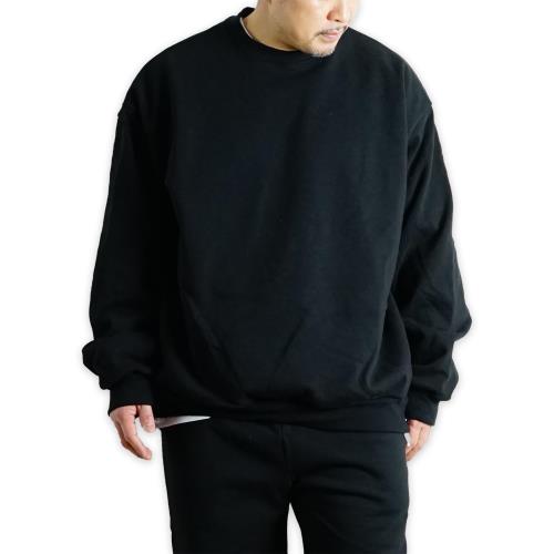 [ロサンゼルスアパレル] HF07 14オンス ヘビーフリース クルーネック スウェット ブラック XL