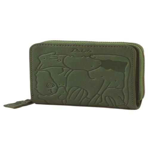 [ダコタ] 二つ折り財布 ラウンドファスナー 本革 グリーン DA-30190-50