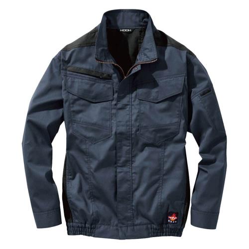 [村上被服] ファン付き 作業着 HOOH 快適ウェア 難燃 長袖 ブルゾン (ファンなし) V4202 メンズ 6L 1ネイビー