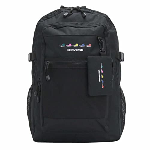 [コンバース] バックパック SNEAKERS PRINT BACKPACK ブラック×カラフルロゴ ONE SIZE