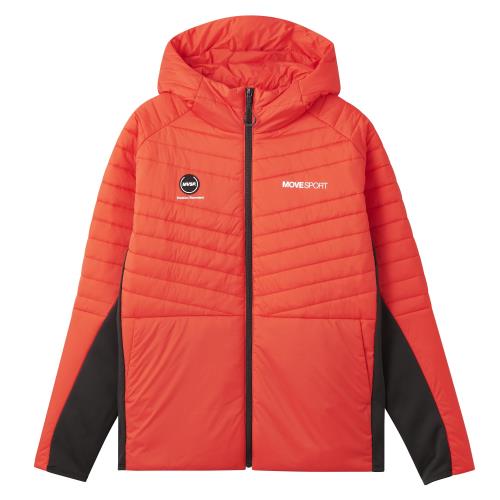 [ムーブスポーツ] ウィンドブレーカー デサント AERO CAPSULE ハイブリッド フルジップフーディー 軽量 保温 はっ水 ストレッチ トレーニング RDBK(ST4FJK70M) L