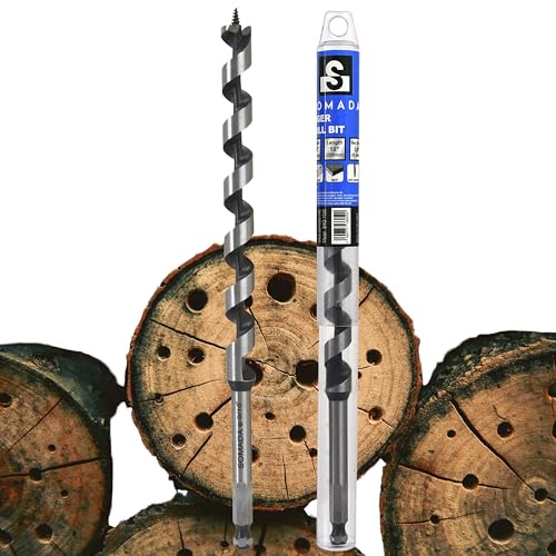SOMADA 9/16インチ x 10インチ オージェドリルビット 木材用 クイックチェンジ六角シャンク 3/8インチ シップ オーガー ロングドリルビット 軟材/硬材/プラスチック/乾式壁/複合材用