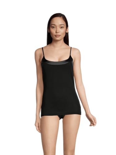 キャミソール [Oscalito] 16124-20 Black Cotton Spaghetti Vest Top Large