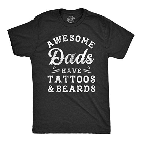 Crazy Dog Tシャツ メンズ Awesome Dads Have Tattoos and Beards Tシャツ ファニー父の日Tシャツ US サイズ: Large カラー: ブラック