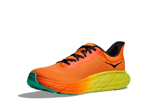 HOKA メンズ Arahi 7 スニーカー, エレクトリックタンジェリン/ブラック, 14