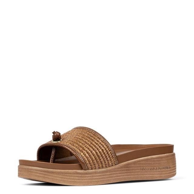 Donald Pliner レディース ファラ アンティーク ヌバック ビーチサンダル, サドル(Saddle), 7.5